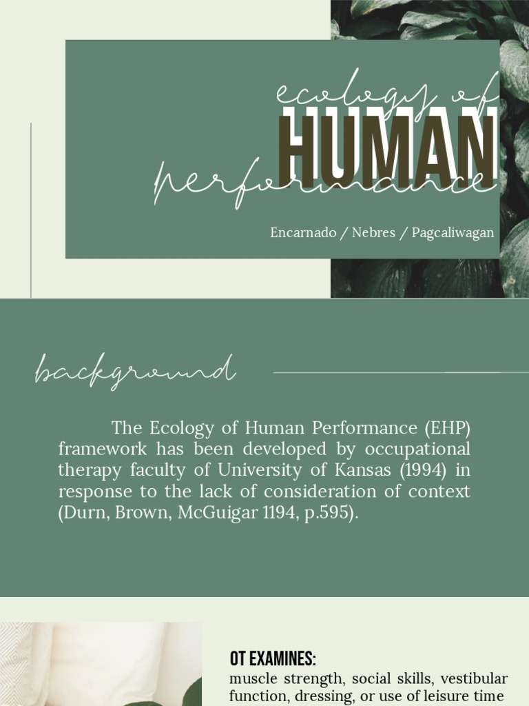 Understanding the Ecology of Human Performance Framework: An Analysis ...