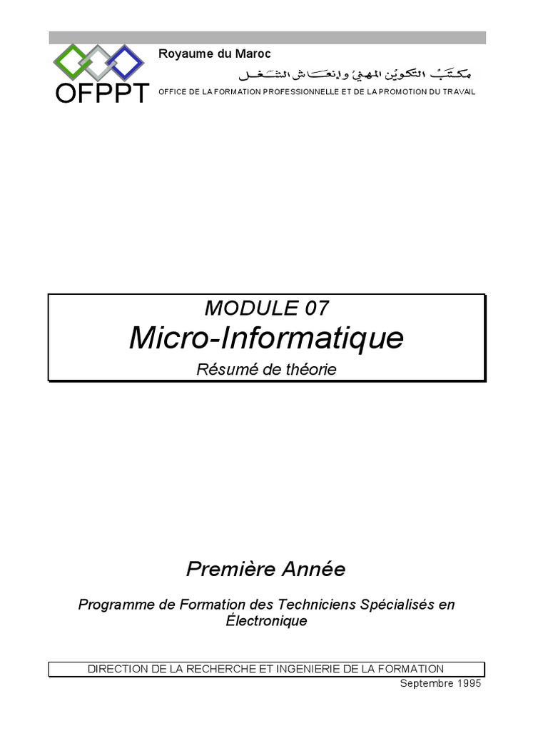 Introduction à la Micro-Informatique | PDF