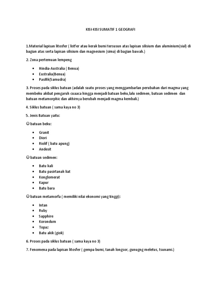 Kisi Kisi Geo | PDF