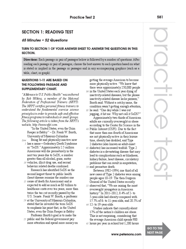 Peterson Practice Test 2 Sat | PDF | Climate Change | Greenhouse Effect