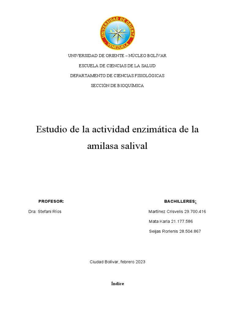 Informe Lab - Bioquimica 3er Prac PDF | PDF | Enzima | Inhibidor de la enzima