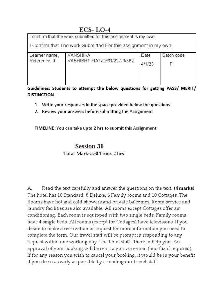 ECS LO 4 Vanshikavashisht | PDF | Flight Attendant