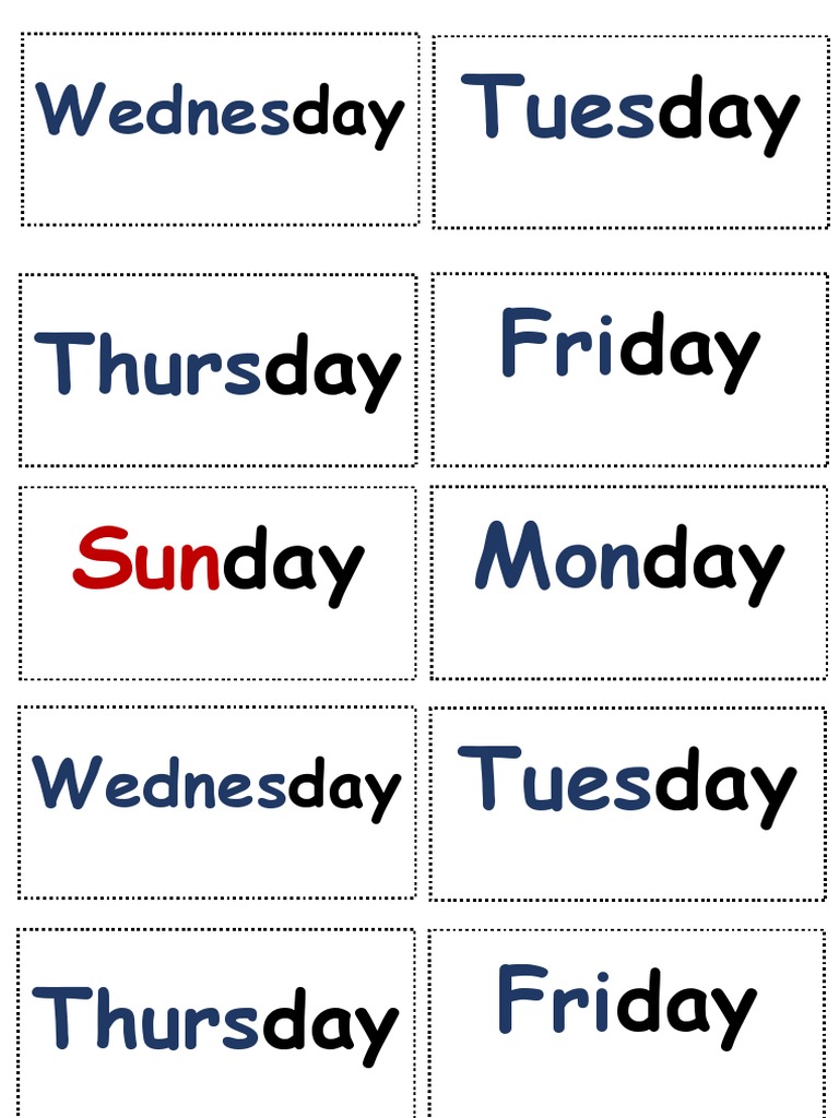 Days of The Week Card With Jokers | PDF
