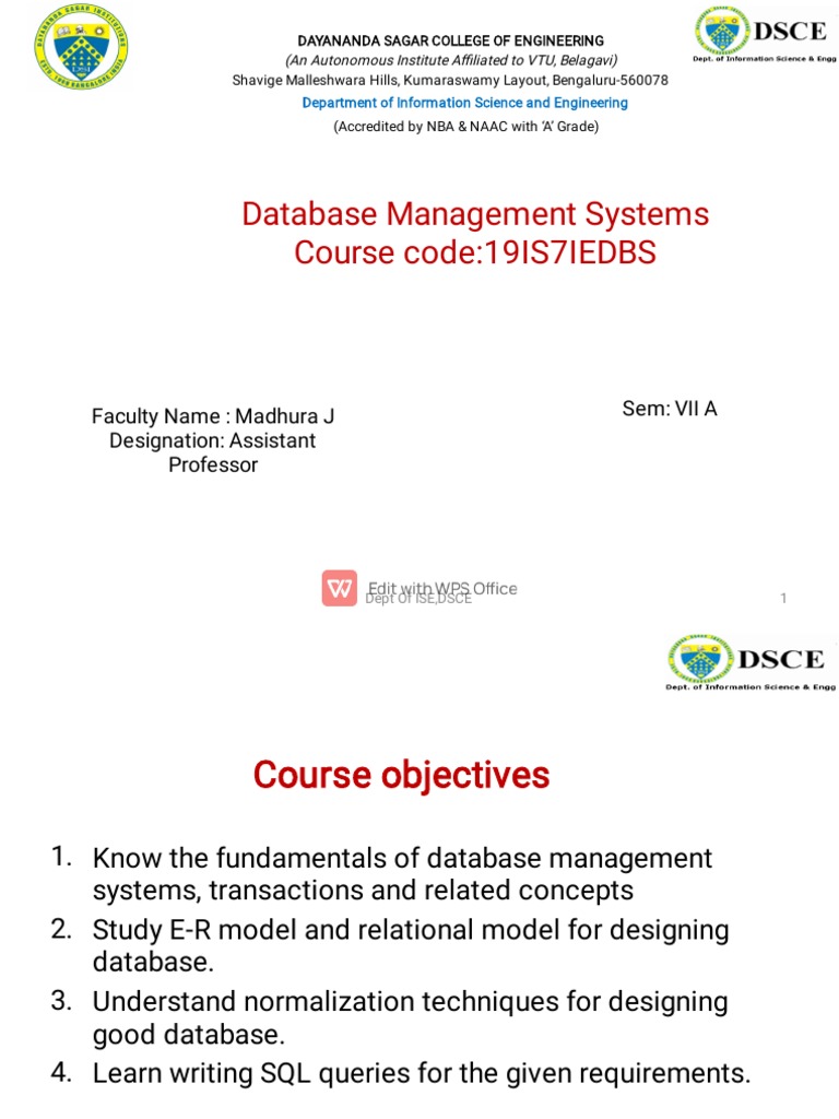 IE - DBMS - Module 1 | PDF | Databases | Data Model IE - DBMS - Module 1 | PDF | Databases | Data Model