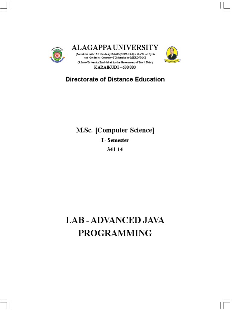 PG - M.Sc. - Computer Science - 341 14 - Lab Advanced Java Programming ... PG - M.Sc. - Computer Science - 341 14 - Lab Advanced Java Programming ...