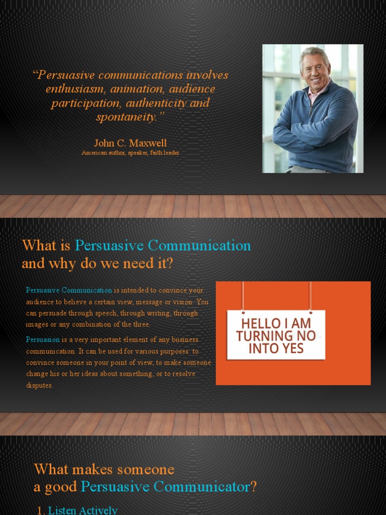 Persuasive Communications - PPT - Module 4 | PDF | Persuasion | Body Language