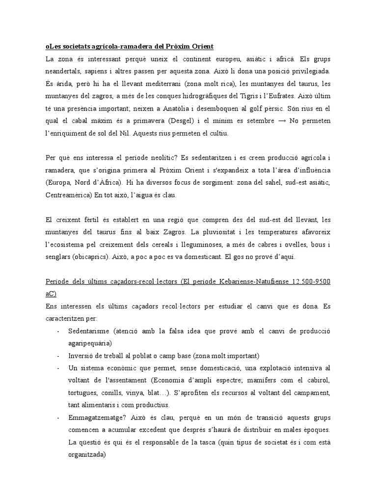 Segon Parcial Prehistòria | PDF