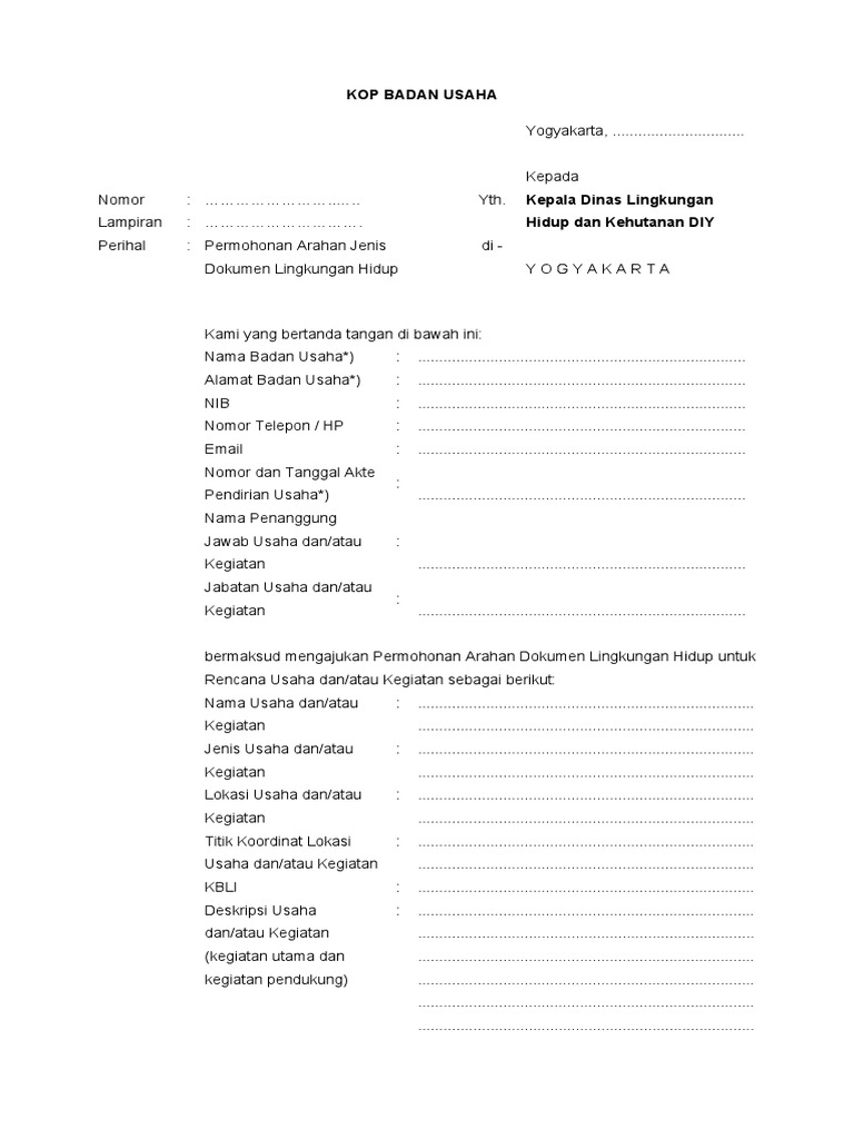 Format Arahan Baru Dokling - DLHK DIY | PDF