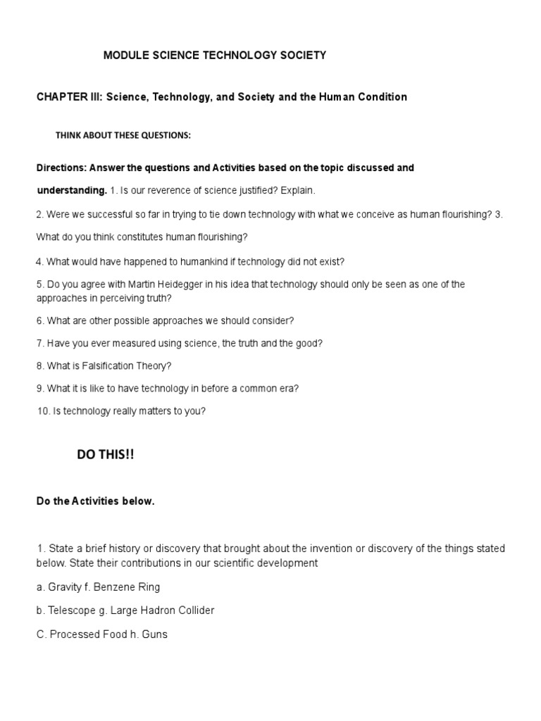 Act 3 STS | PDF | Social Science