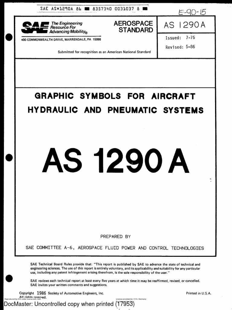 SAE As 1290A Hydro Symbols | PDF | International Organization For ...