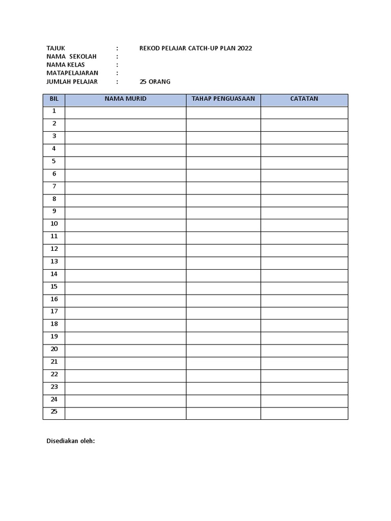 Template Rekod CUP | PDF