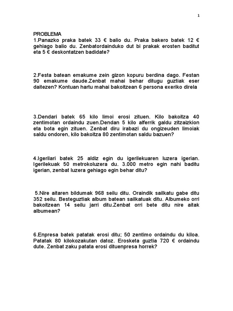 Problemak | PDF
