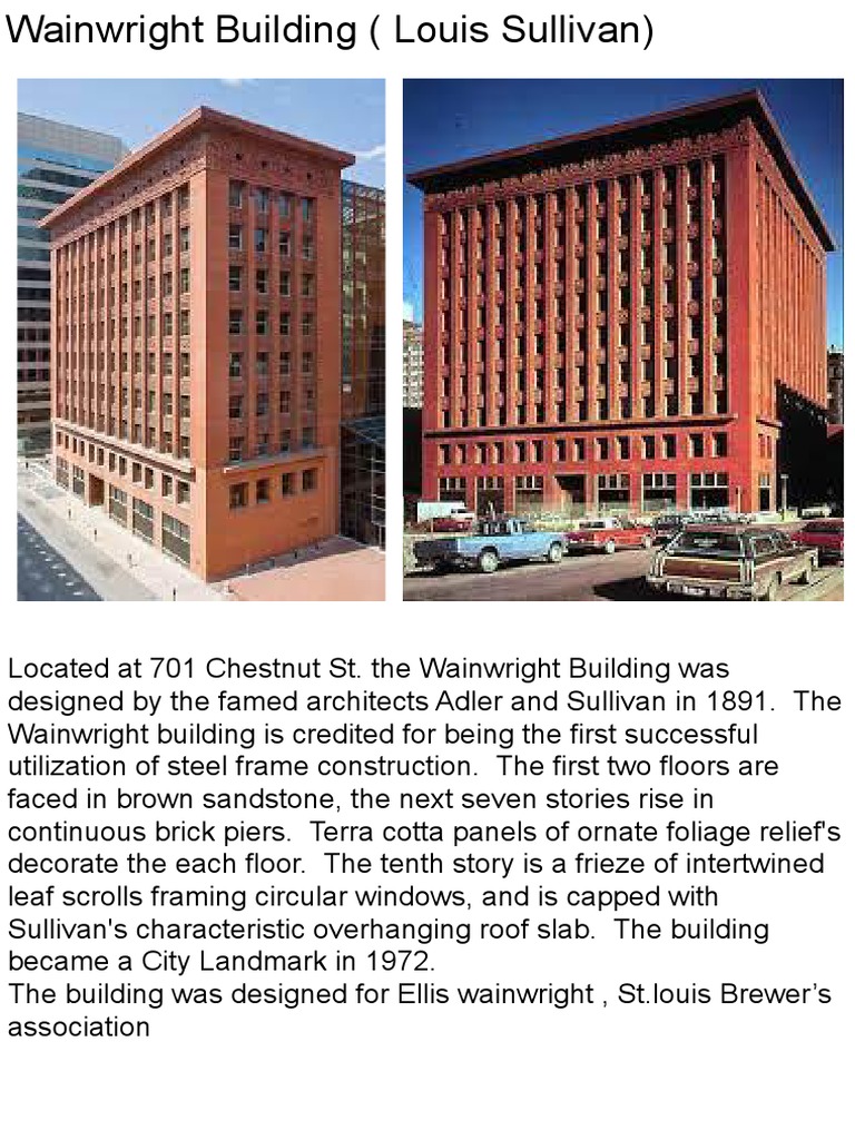 Louis Sullivan's Wainwright Building Skyscraper Design | PDF ...