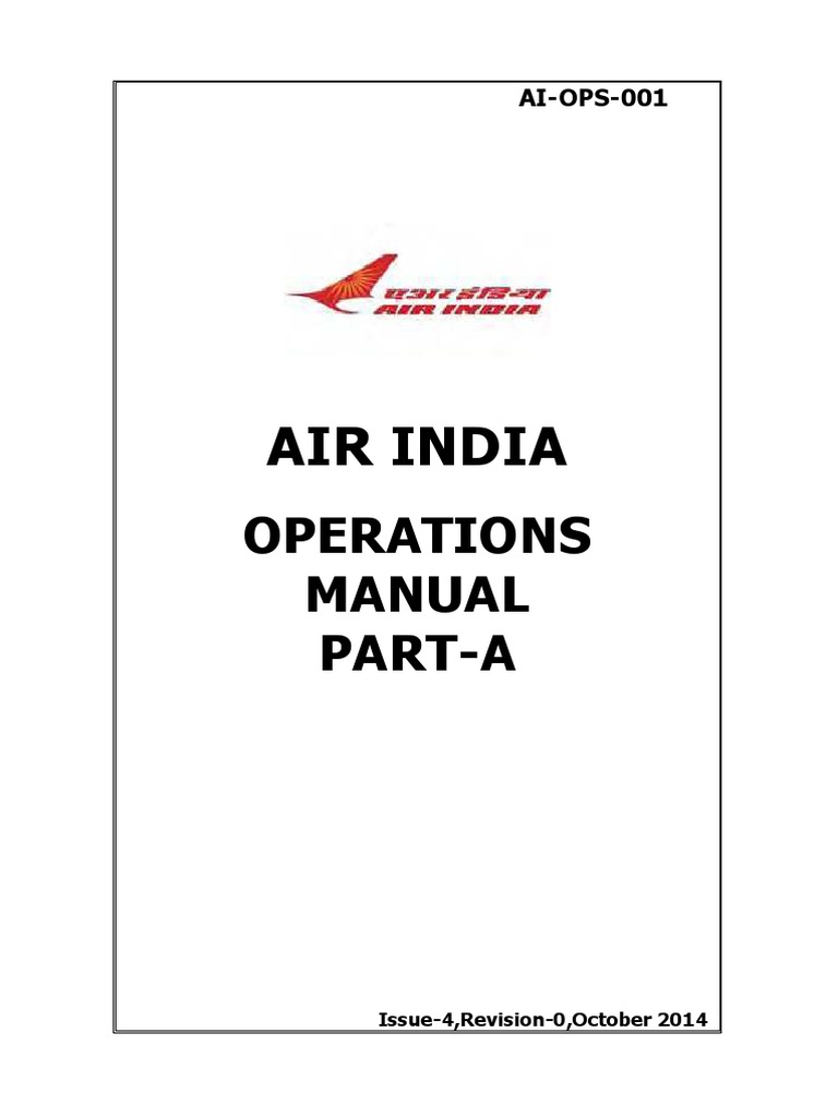 Air India Operations Manual Overview | PDF | Aviation Safety | Aeronautics