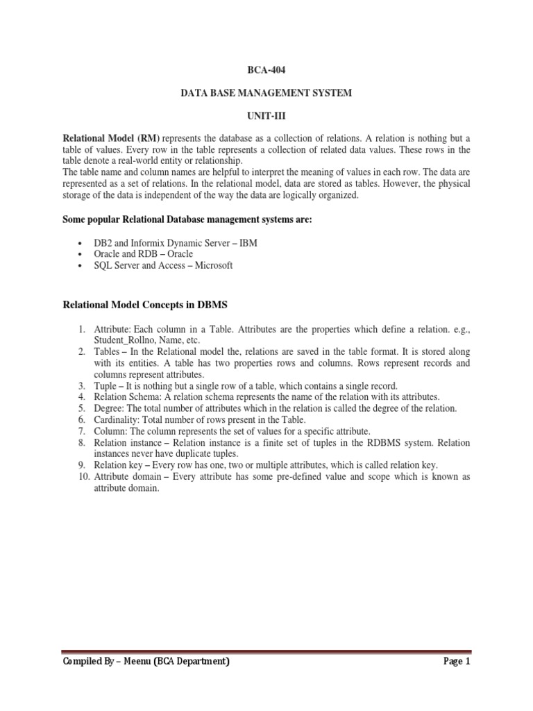 Relational Model | Download Free PDF | Relational Database | Relational Model