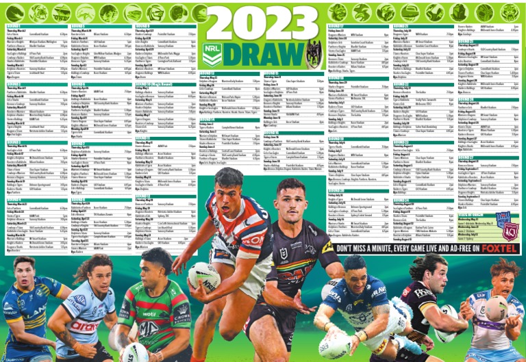 NRL 2023 Game Draw | PDF | Rugby League | Sports Teams