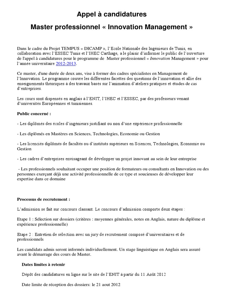 Appel Candidatures | PDF | Art