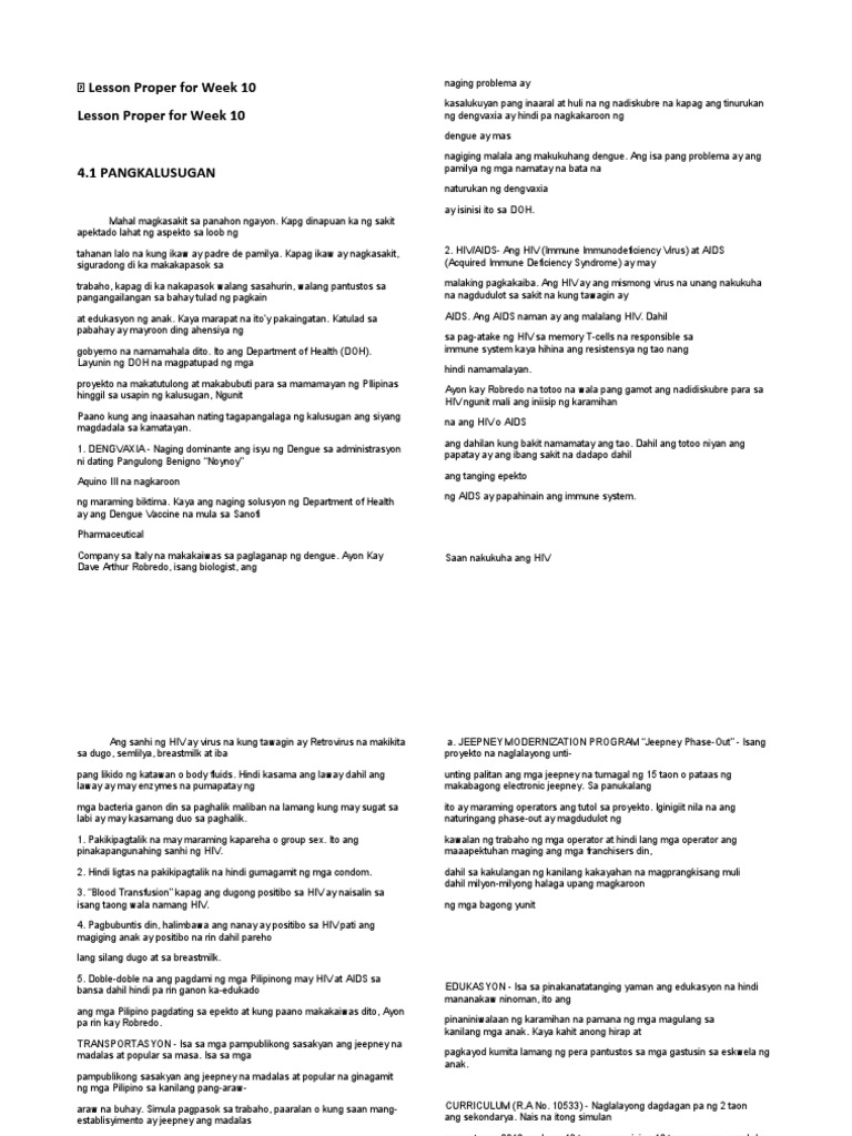 Lesson Proper For Week 10 | PDF