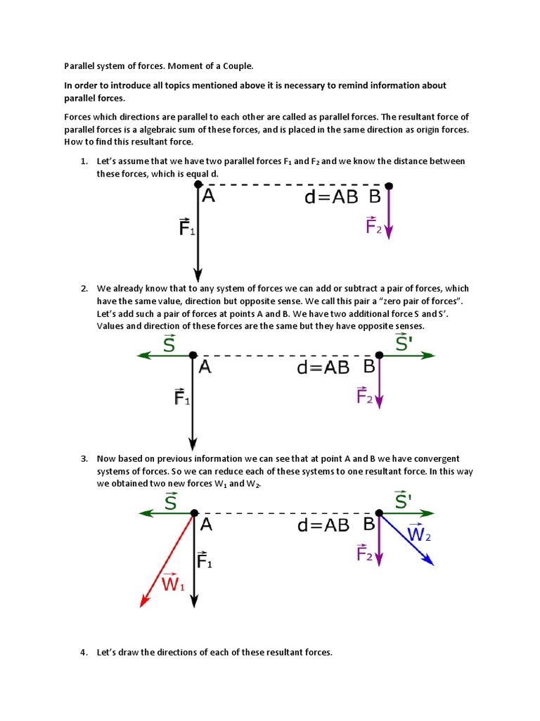 Parallel System of Forces - Moment of A Couple | PDF | Force | Plane ...
