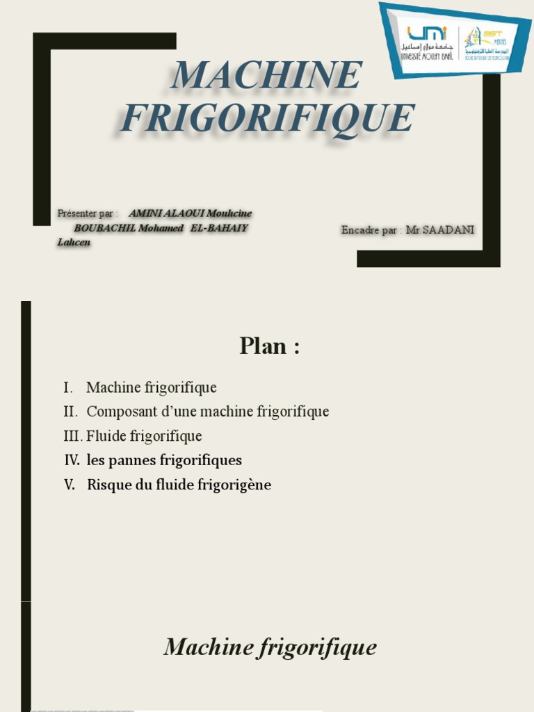 Expose Machine Frigorifique | PDF | Réfrigération | Transfert thermique
