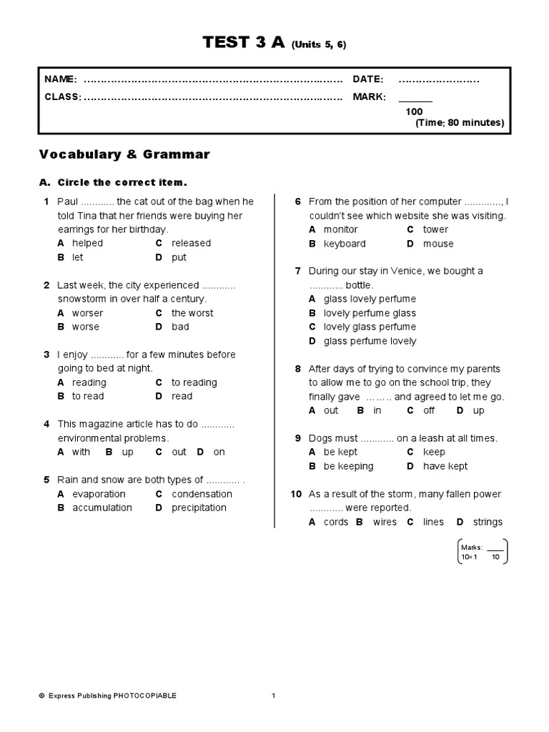 Click On 4 Test 3A | PDF | Environmental Issues | Nature