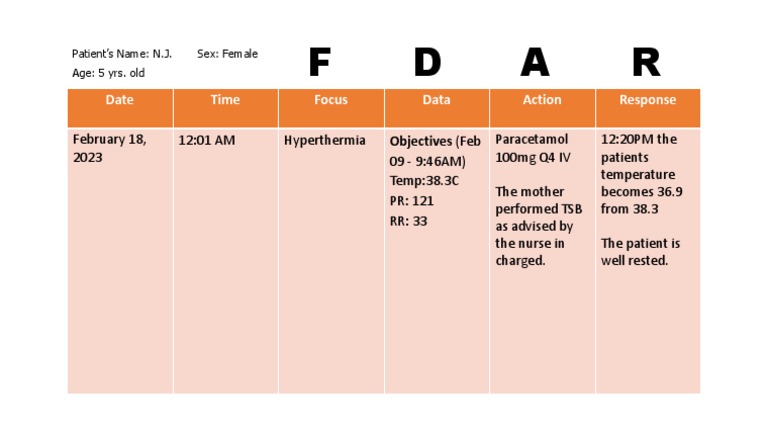 Pediatric Hyperthermia Care Log | PDF