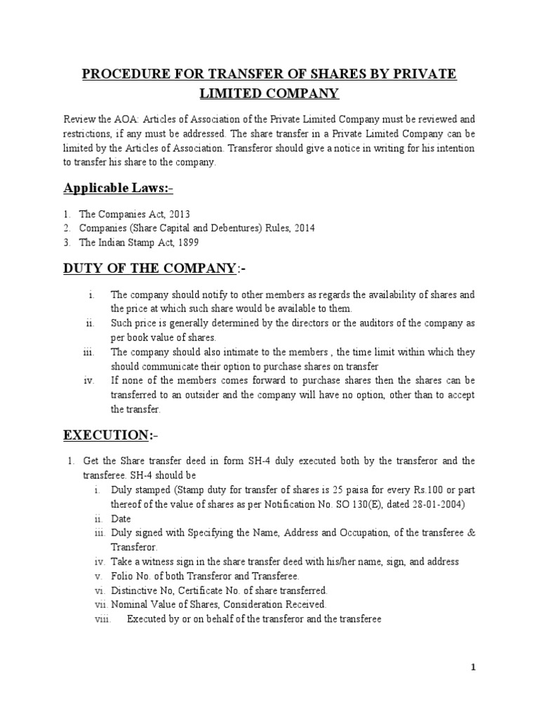Share Transfer Procedure | Download Free PDF | Securities (Finance) | Banks