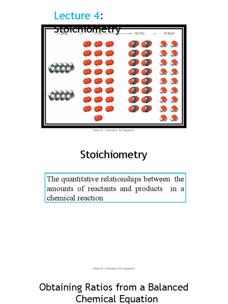 CHEM 15 - Lec 04 - Stoichiometry | PDF | Stoichiometry | Mole (Unit)