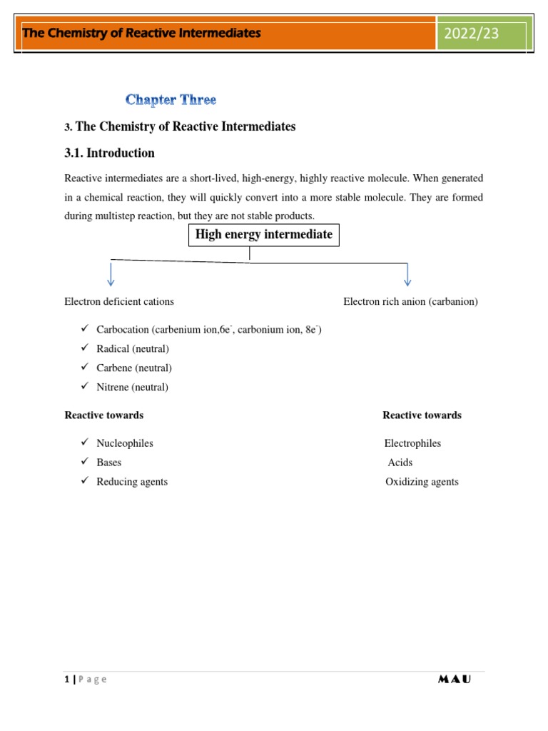 Physical Organic Chemistry Chapter Three | PDF | Radical (Chemistry ...