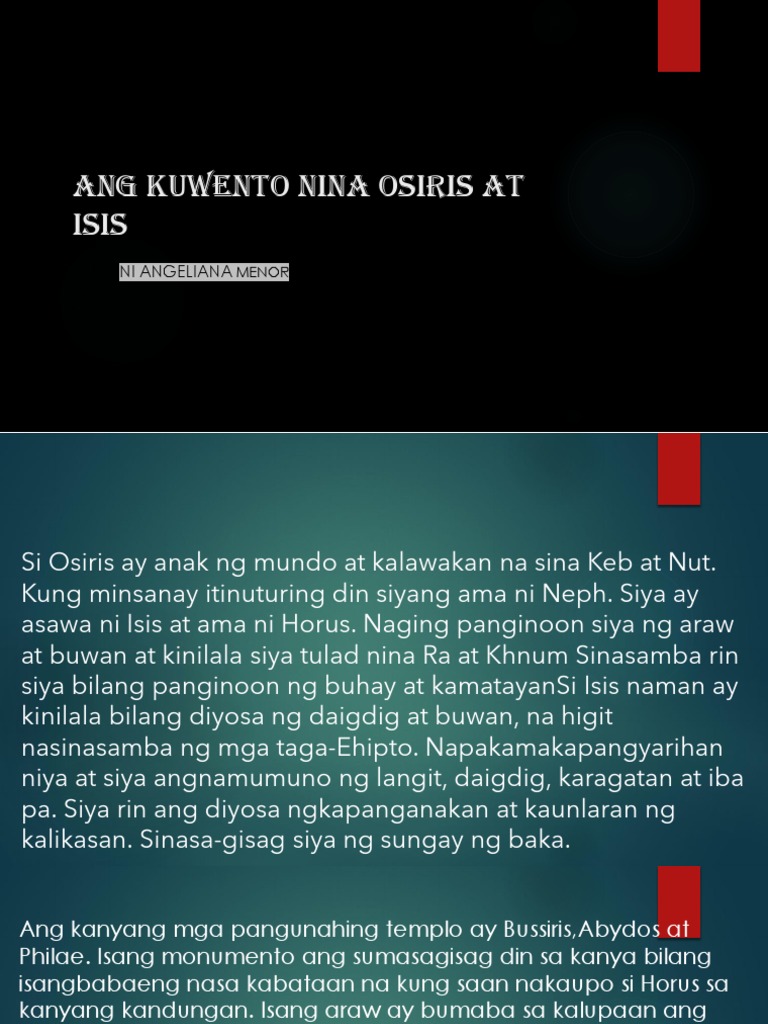 Ang Kuwento Nina Osiris at Isis | PDF