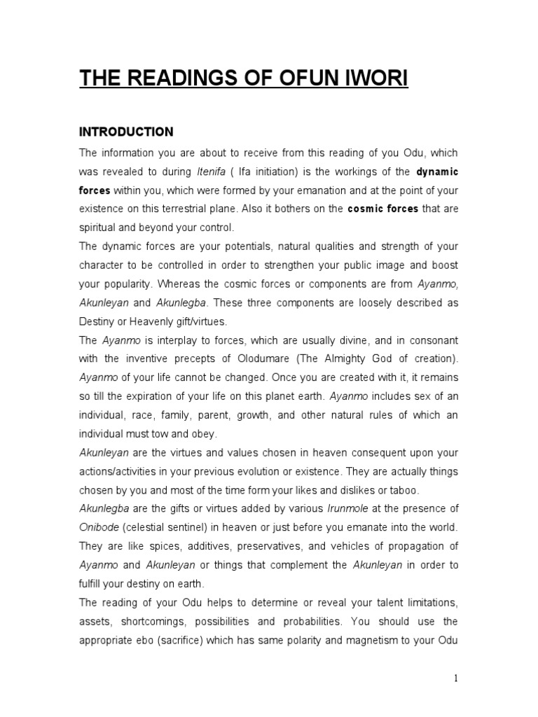 Ofun Iwori | PDF
