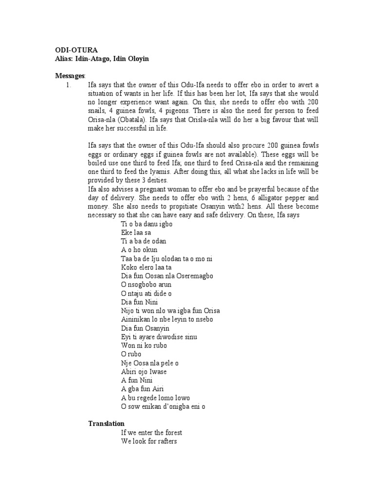 ODI Otura | PDF | Santería