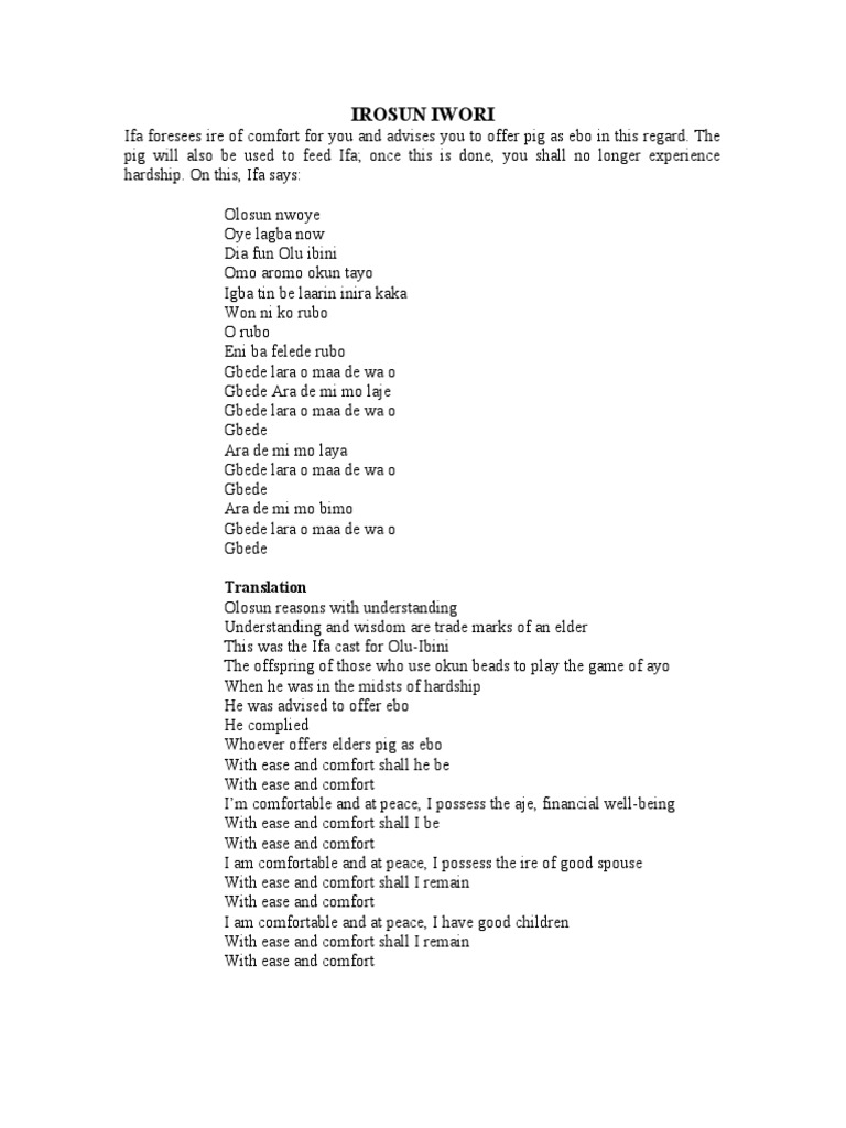 Irosun Iwori | PDF