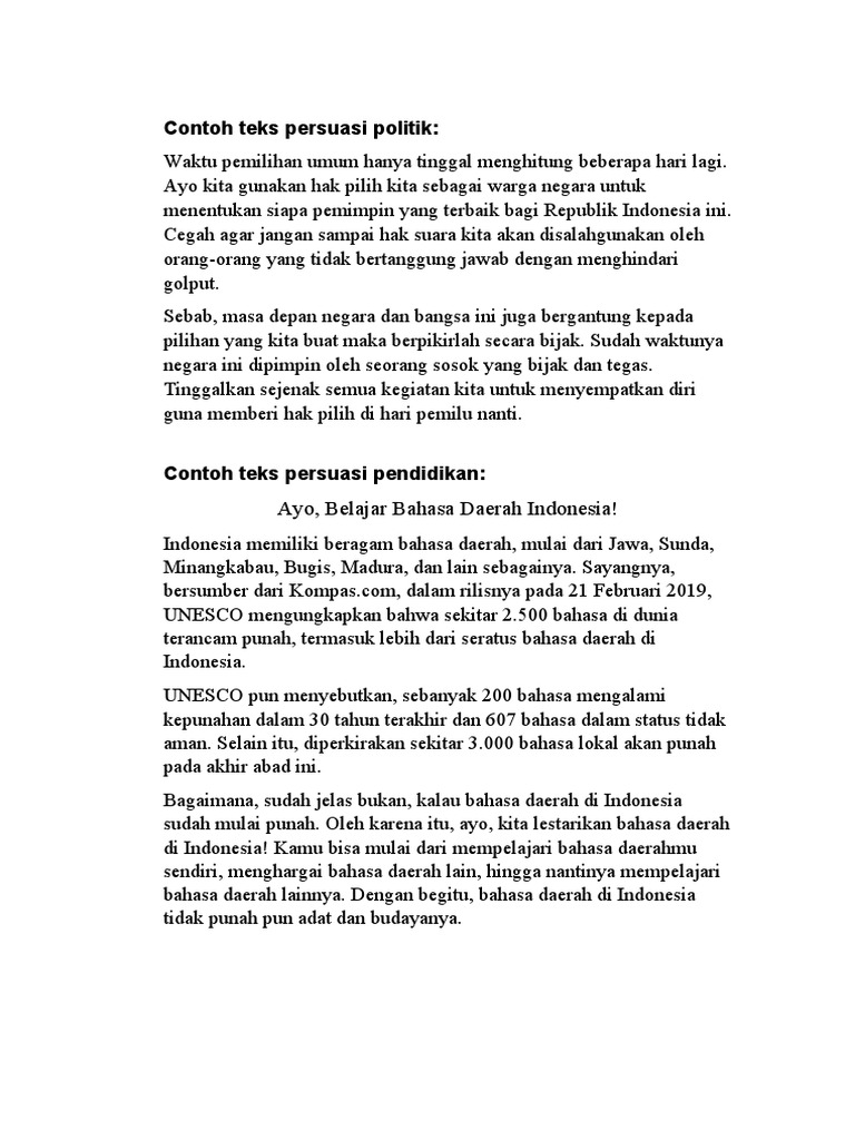 Teks Tugas Bindo | PDF