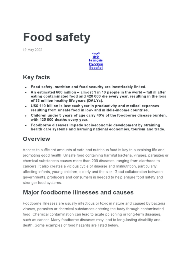 Food Safety | PDF | Foodborne Illness | Food Safety