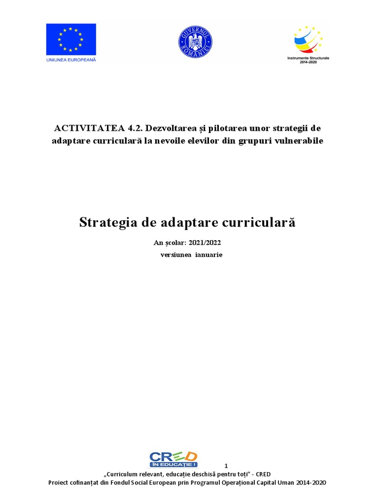 01 - Strategie de Adaptare Curriculara-1 | PDF