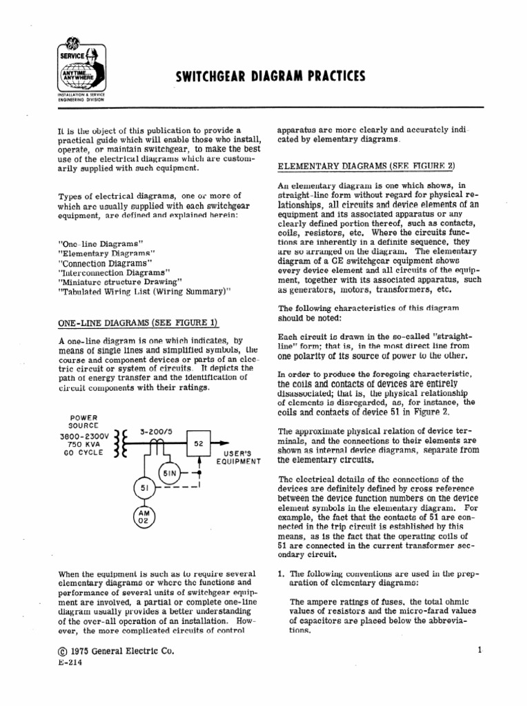 E-214 - Switchgear Diagram Practices | PDF | Relay | Switch