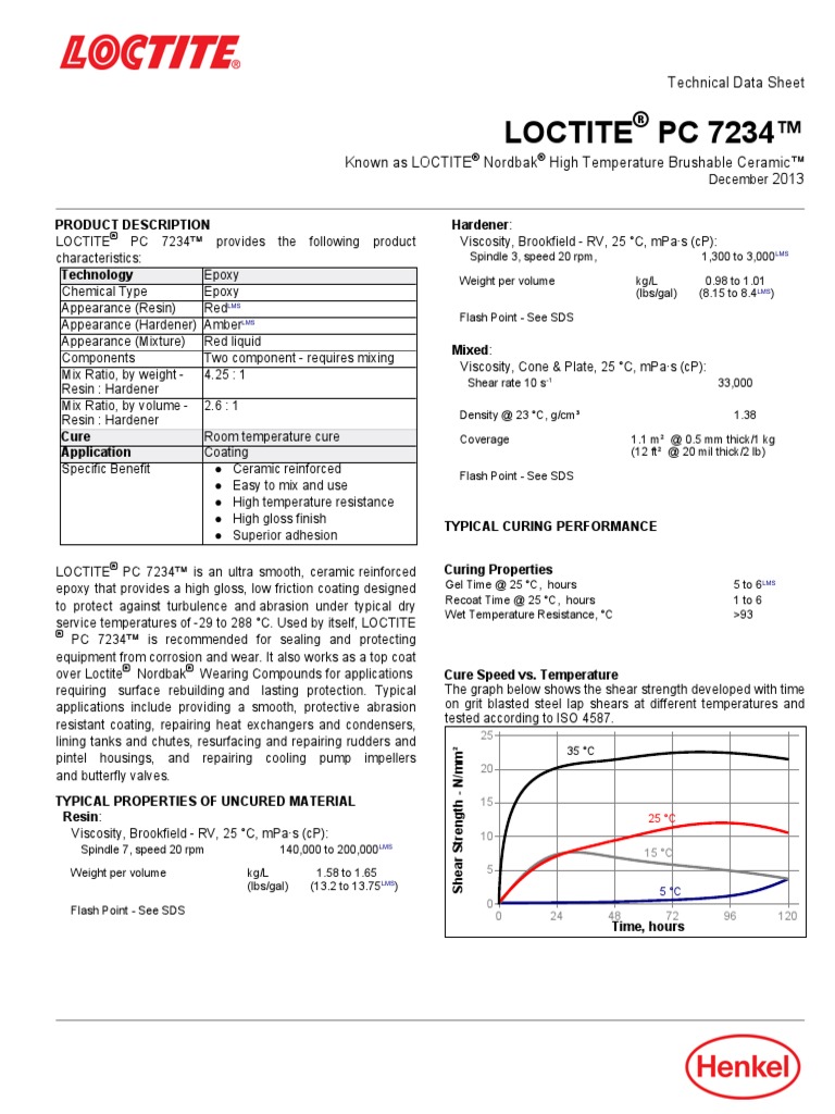 Loctite PC 7234 | PDF | Epoxy | Viscosity