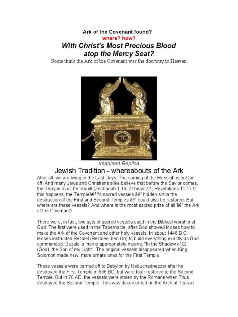 Ark of The Covenant Found | PDF | Ark Of The Covenant | Solomons