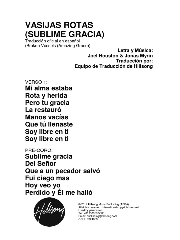 03 Broken Vessels (Amazing Grace) - Spanish | PDF