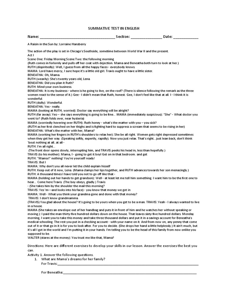 Summative Test in English2 | PDF