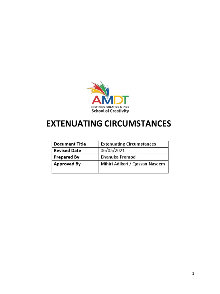 Extenuating Circumstances Policy Guide | PDF