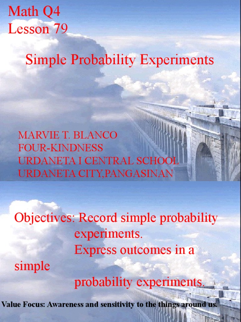 Math Q4 Lesson 79 Simple Probability Experiments Marvietblanco | PDF | Probability