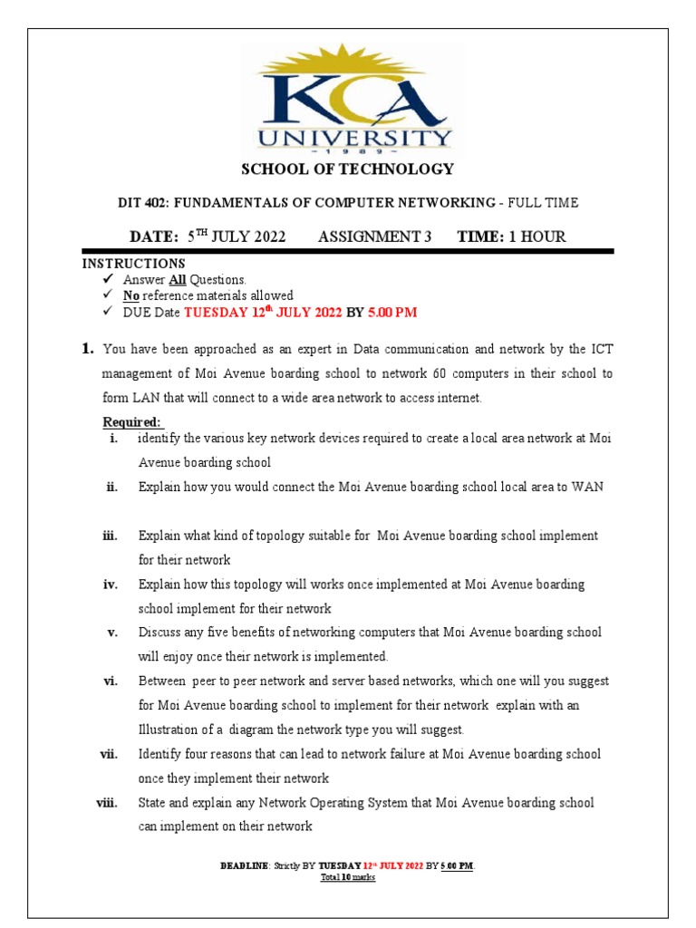 Dit 402 Assignment 3 | PDF