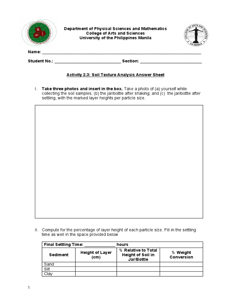 NS4 Activity 2.3 Answer Sheet-Soil | PDF