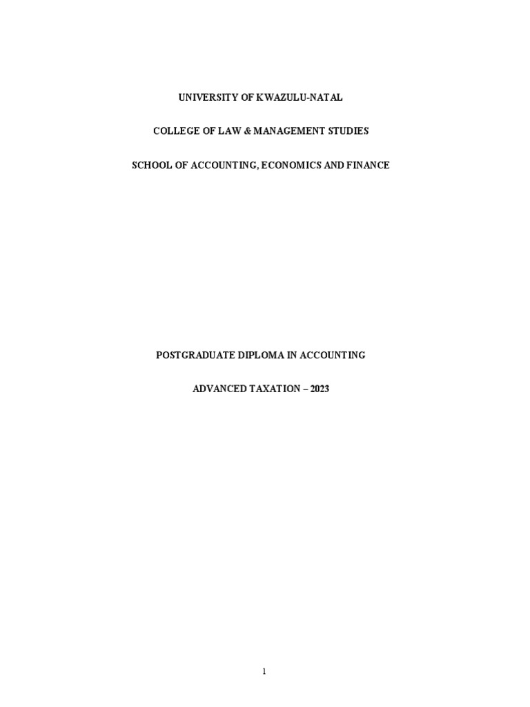 2023 Advanced Tax Course Outline | Download Free PDF | Taxes | Capital ...