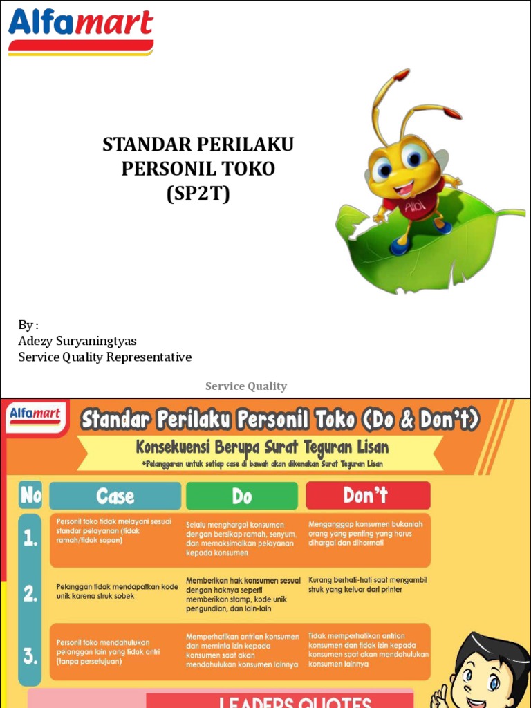 Standar Perilaku Personil Toko (SP2T) : By: Adezy Suryaningtyas Service Quality Representative | PDF