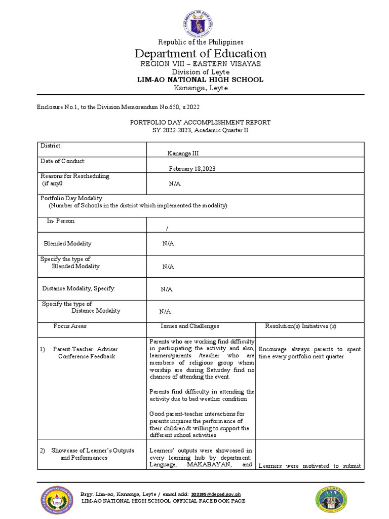 Second Quarter Portfolio Day Feb. 182023 | PDF | Learning | Communication