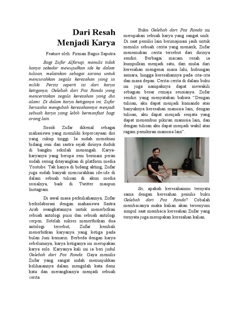 Dari Resah Menjadi Karya-Feature | PDF | Puisi | Klasik