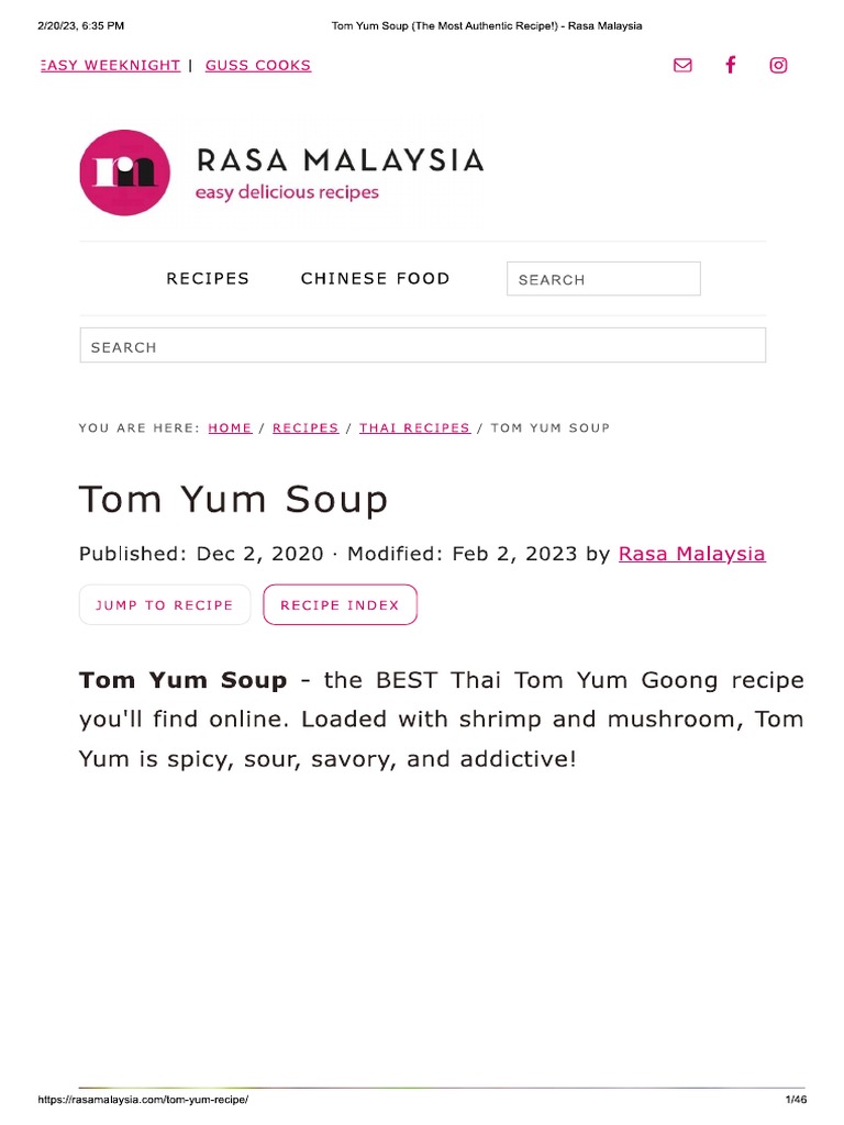Tom Yum Soup1 | PDF